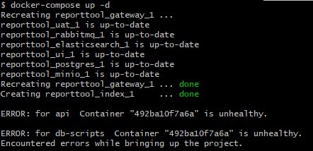 Install Reportportal- API and db-scripts unhealthy · Issue #930 · reportportal/reportportal · GitHub