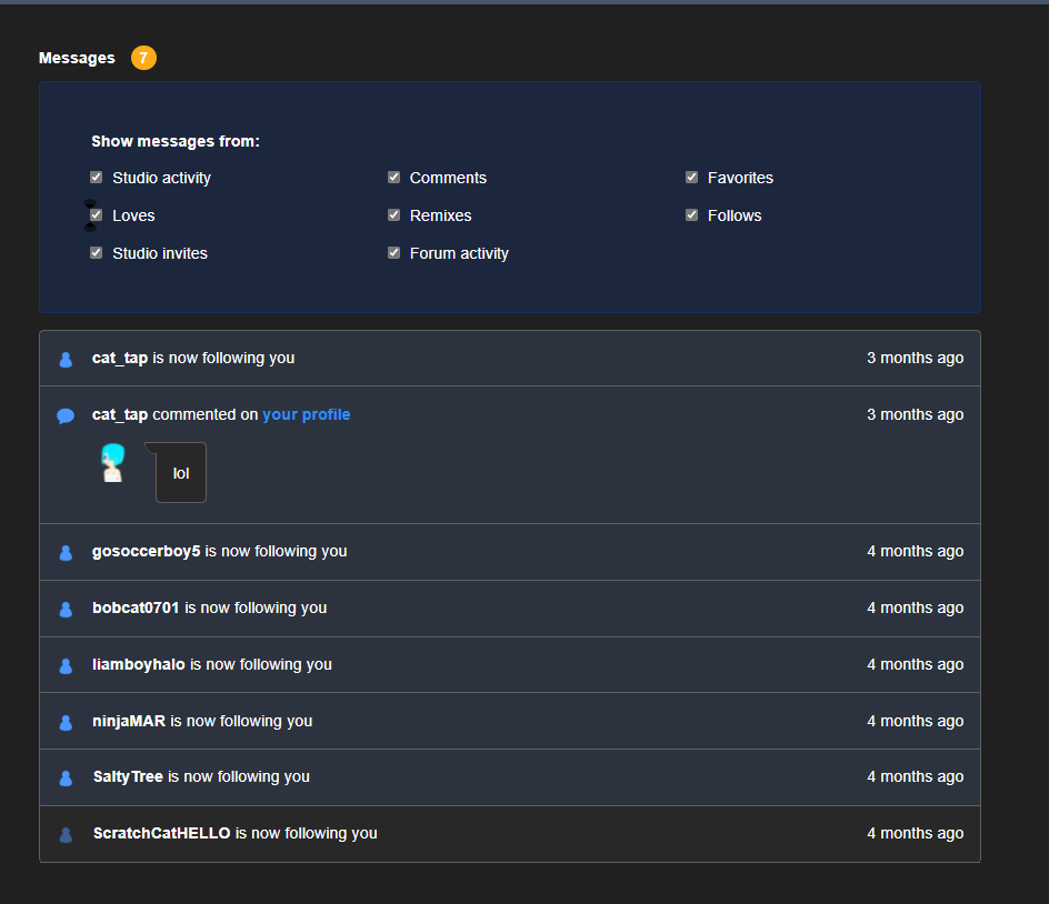 Message filtering addon hides "welcome to scratch" message · Issue #2853 · ScratchAddons ...