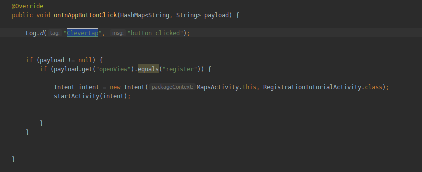 onInAppButtonClick not triggering · Issue #67 · CleverTap/clevertap-android-sdk · GitHub