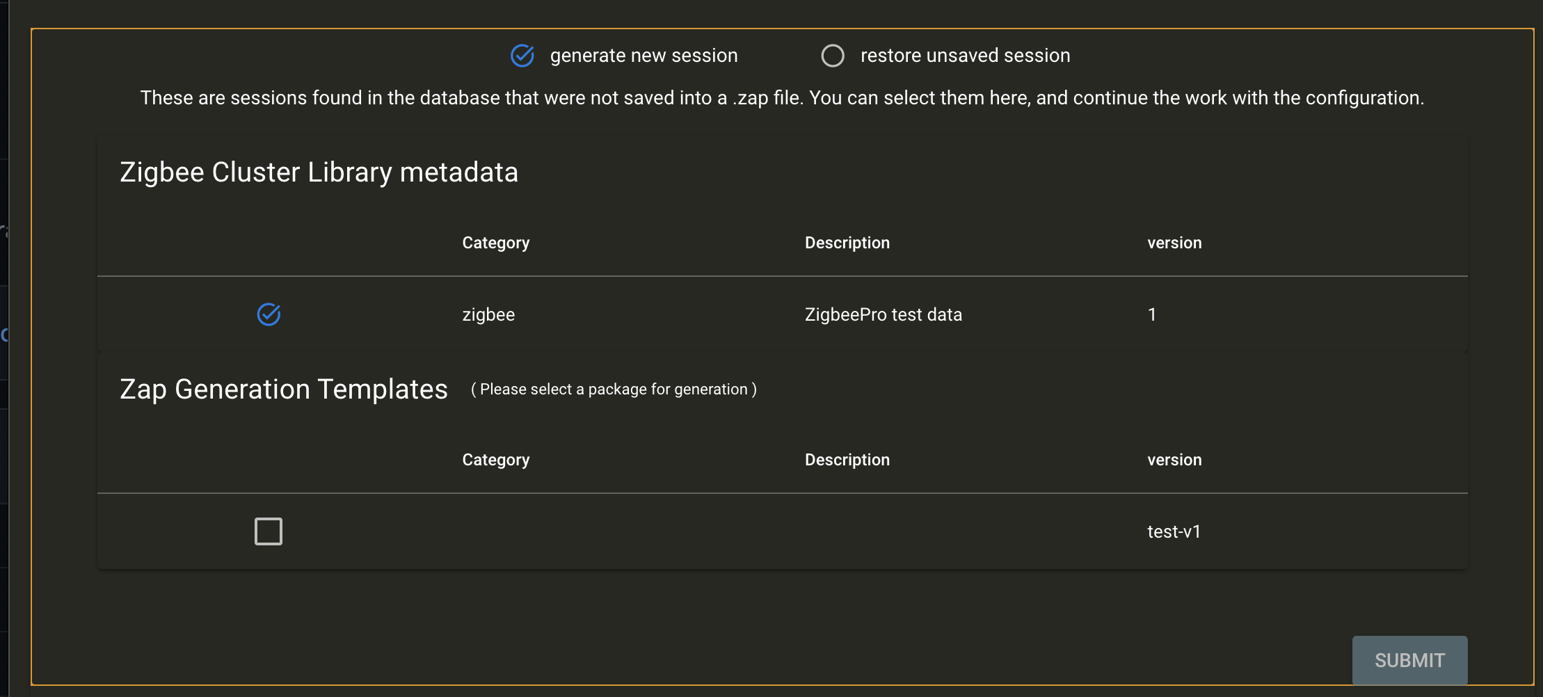 Session selection window UI/UX issues · Issue #759 · project-chip/zap · GitHub