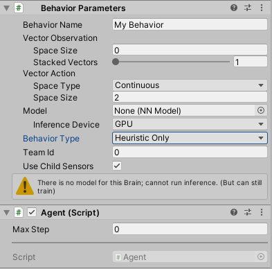 Heuristic method called but not implemented · Issue #3933 · Unity-Technologies/ml-agents · GitHub
