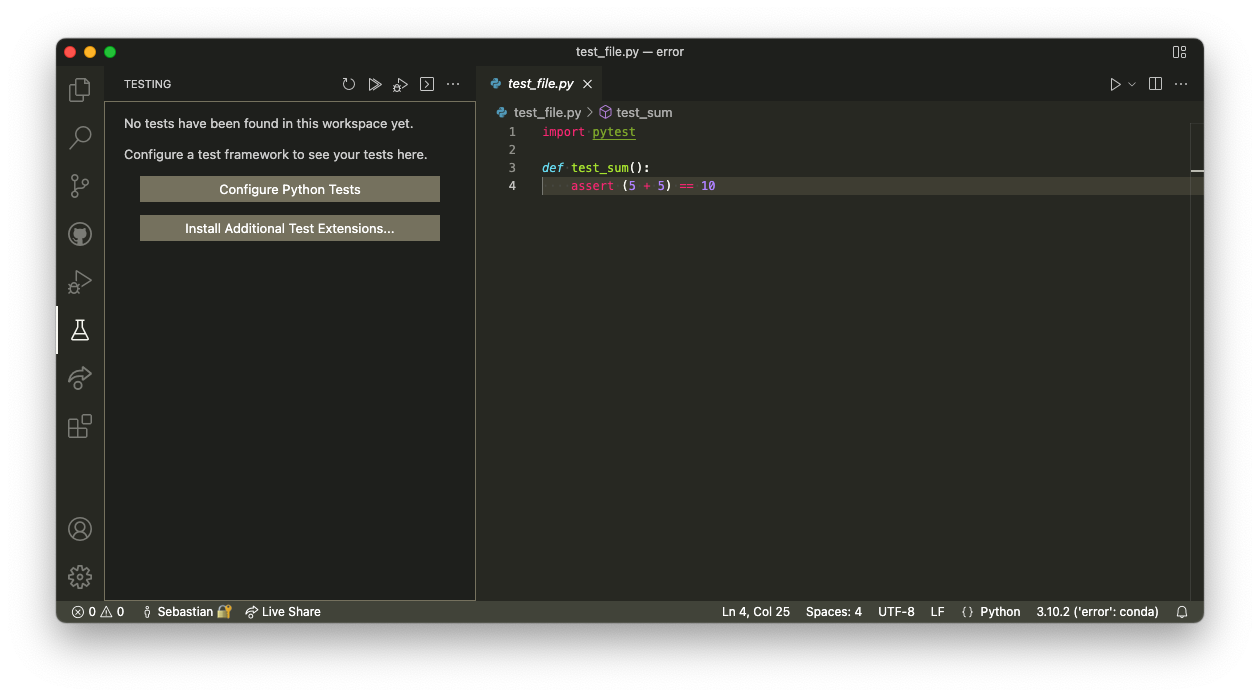pytest doesn't use interpreter · Issue #18631 · microsoft/vscode-python ...