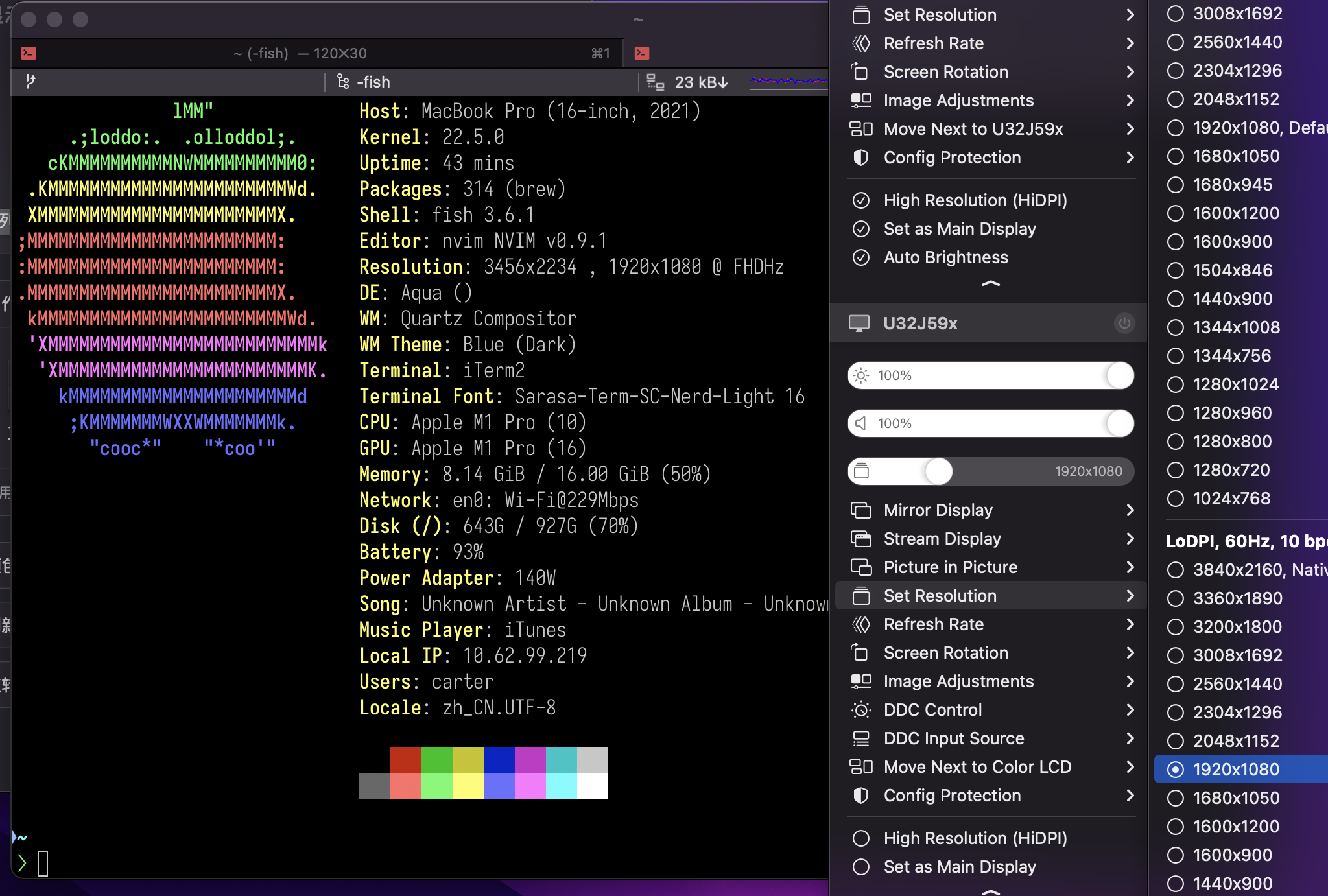 macOS: native display resolution reported incorrectly (when using a scaled resolution, very ...