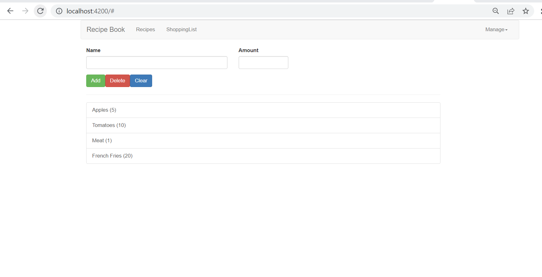 GitHub - Akshata19/Angular-Project: Created an RecipeBook and Shopping list application using ...