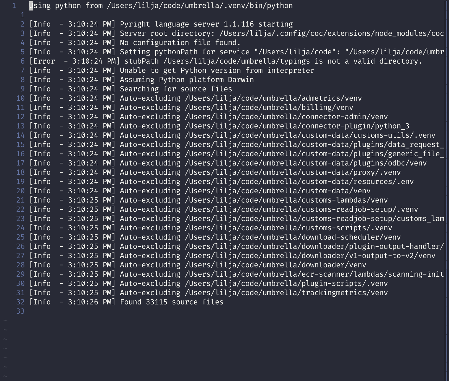 reportMissingModuleSource using poetv + pyenv + poetry + mypy · Issue #324 · fannheyward/coc ...