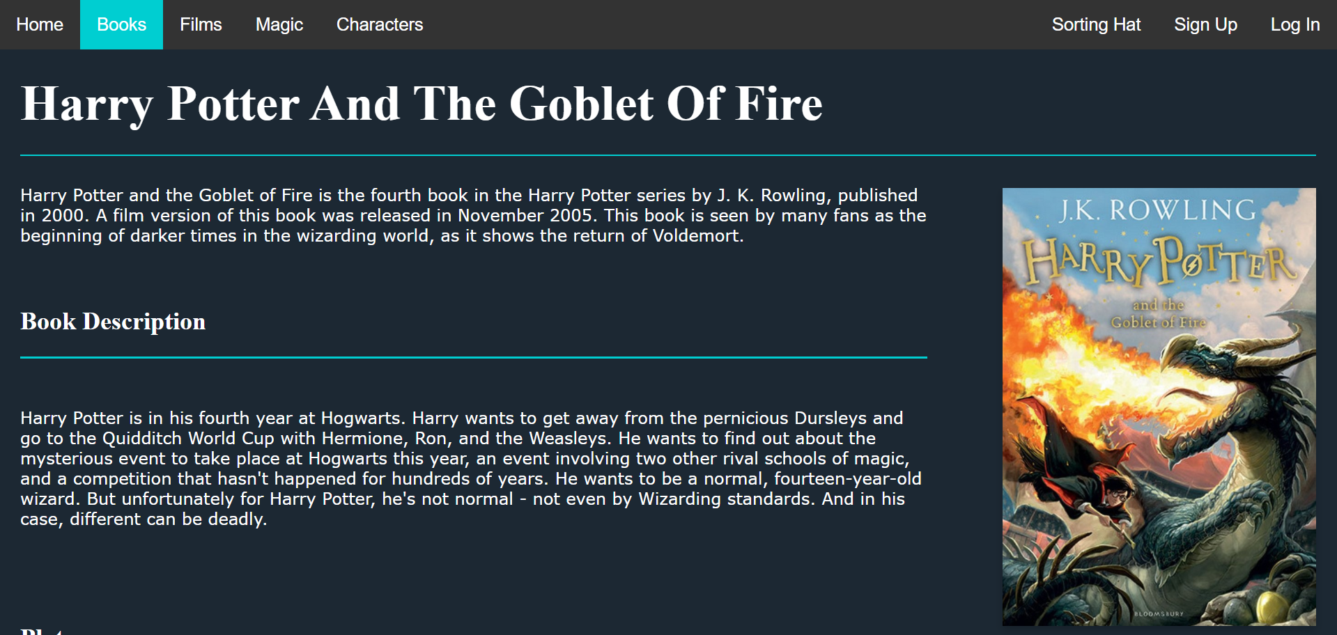 GitHub - vrindagoel/Harry-Potter-Website: Developed a fun to visit ...