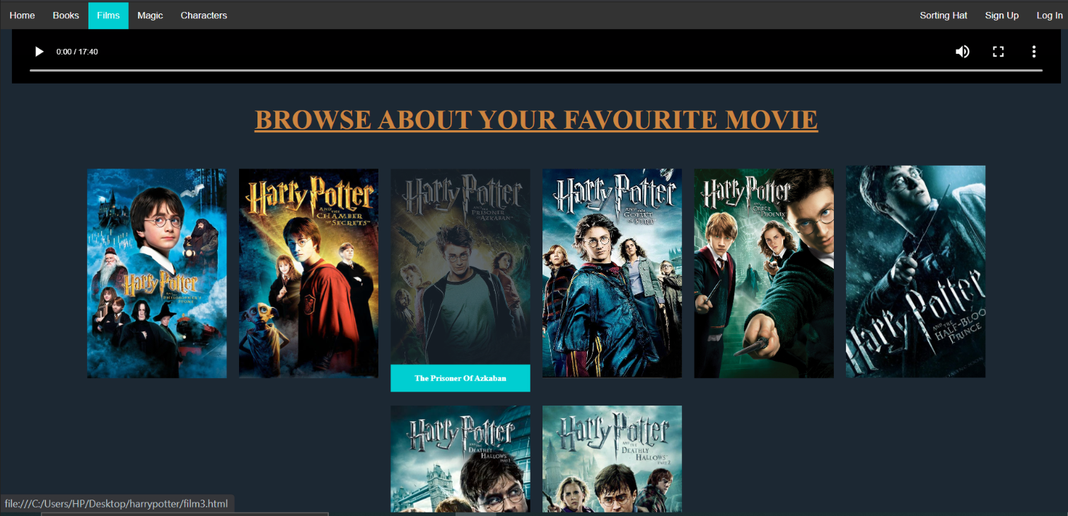 GitHub - vrindagoel/Harry-Potter-Website: Developed a fun to visit ...
