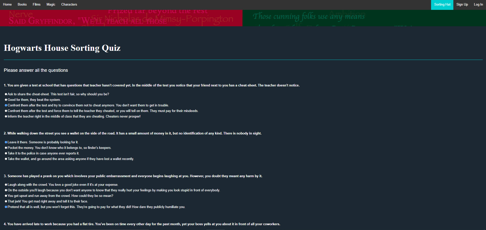 GitHub - vrindagoel/Harry-Potter-Website: Developed a fun to visit ...