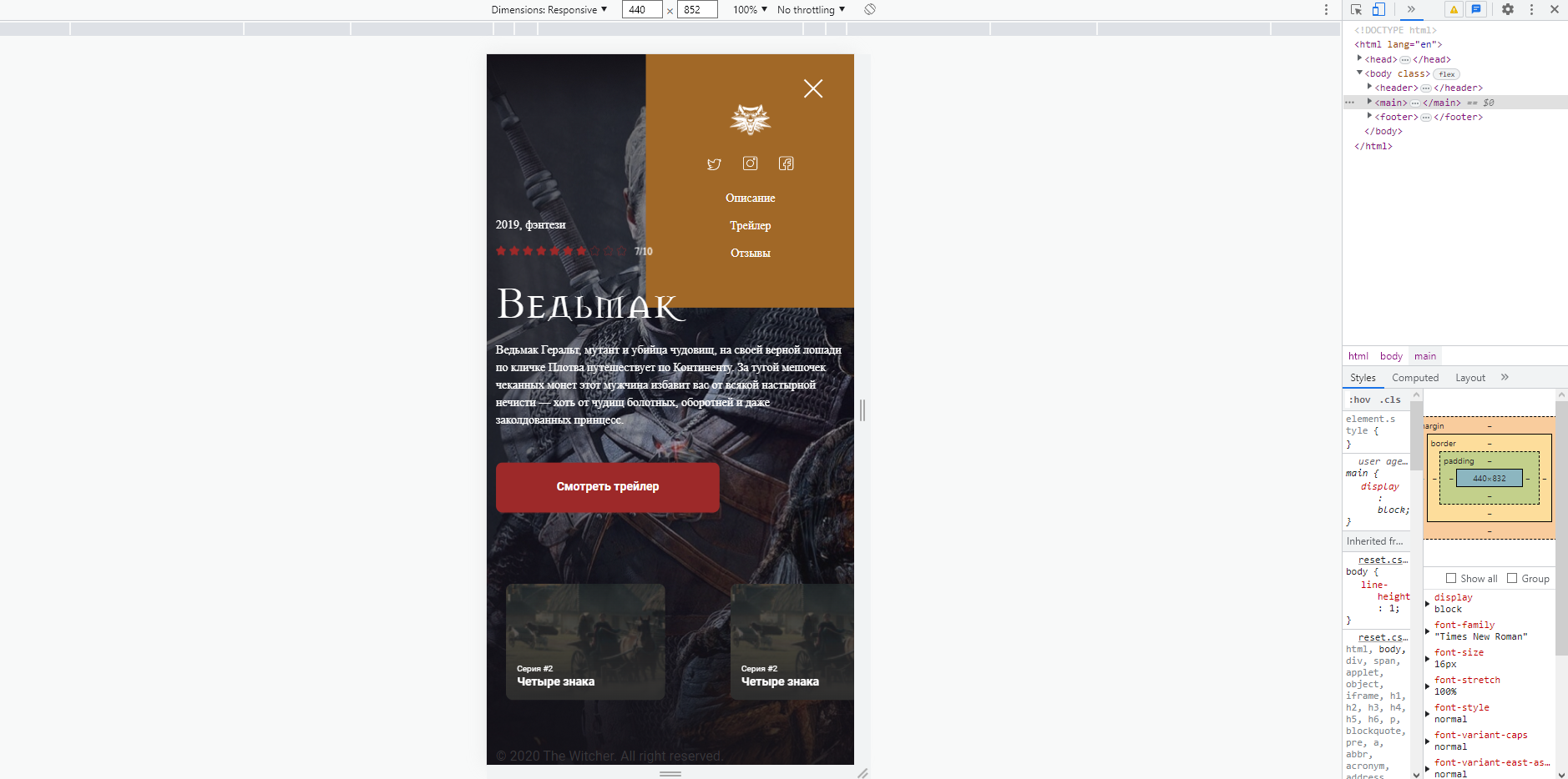GitHub - Shkirenkoroma/thewitcher