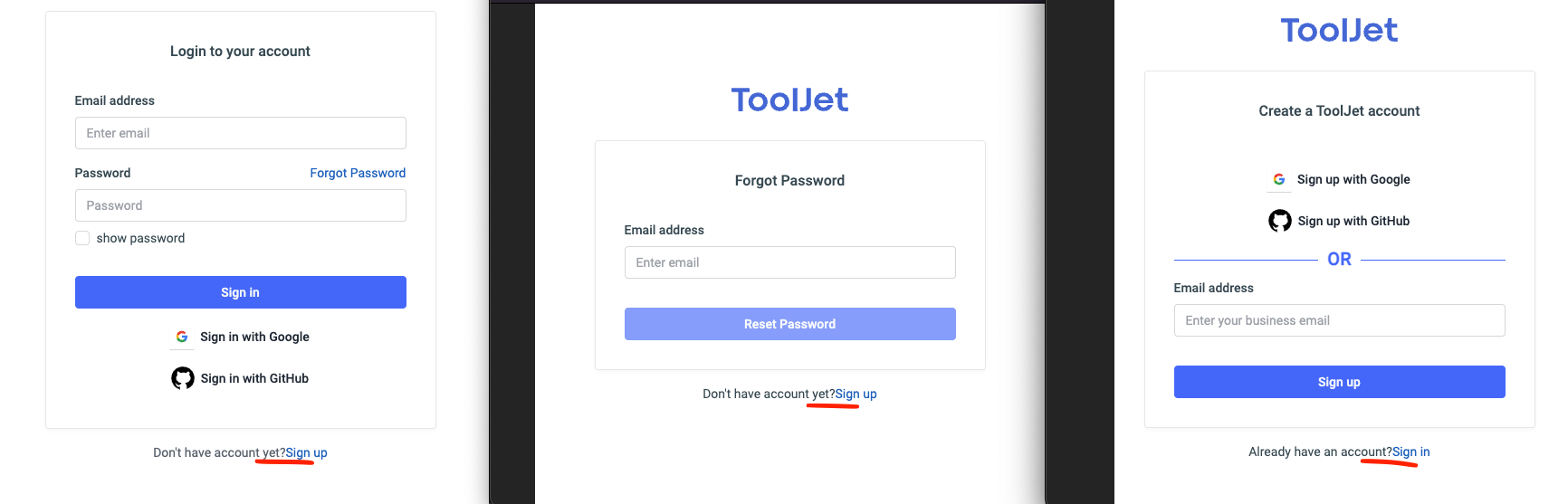 [Bug] there's no space on hyperlink text at Login, Sign Up & Forgot Password page · Issue #4478 ...