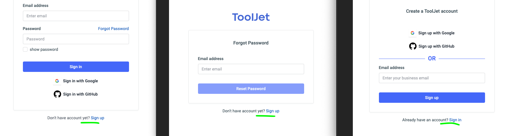 [Bug] there's no space on hyperlink text at Login, Sign Up & Forgot Password page · Issue #4478 ...