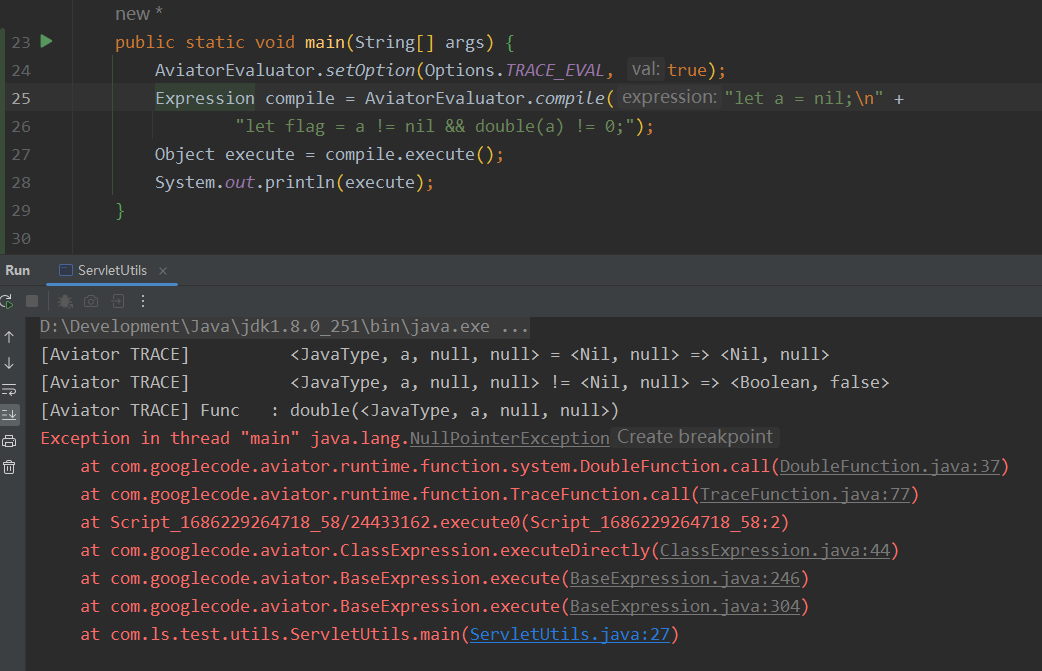 打开trace_eval后执行以下代码报错 · Issue #547 · killme2008/aviatorscript · GitHub