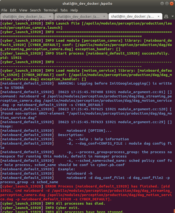 Error: launch perception_camera.launch · Issue #11539 · ApolloAuto/apollo · GitHub