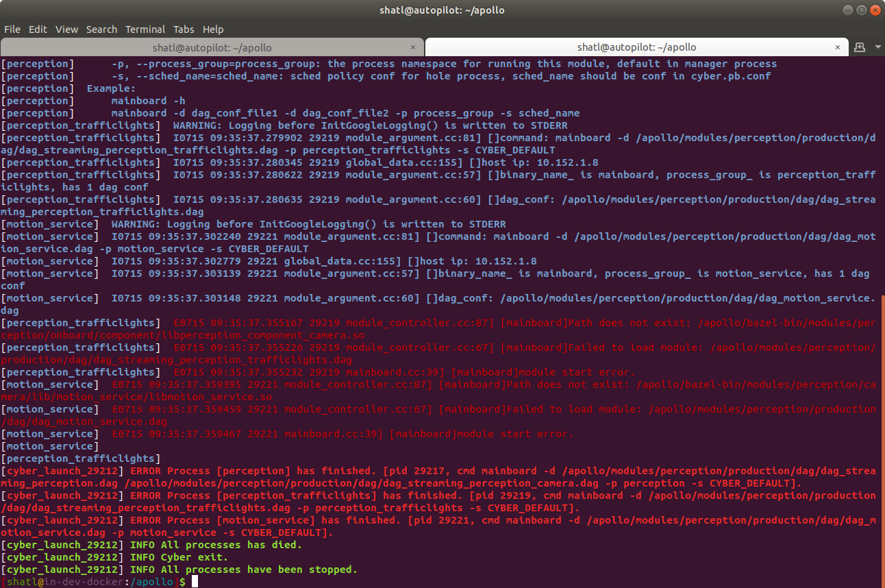 Error Launch Perception Module · Issue 11793 · Apolloautoapollo · Github