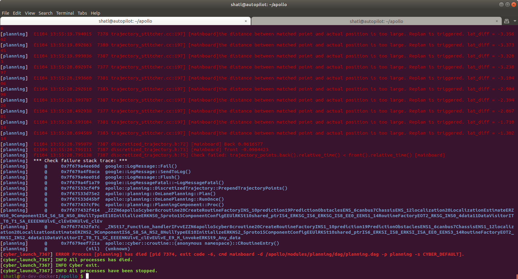 Error launch planning module with planner_type: RTK · Issue #12912 · ApolloAuto/apollo · GitHub