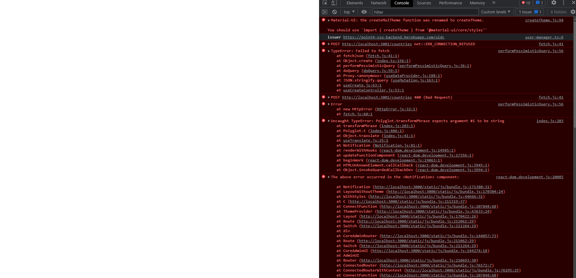 The Above Error Occurred In The Component · Issue 7178 · Marmelab