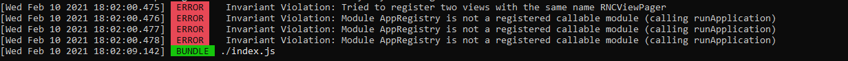Invariant Violation Tried To Register Two Views With The Same Name Rncviewpager · Issue 15