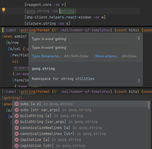 alias marked as unused but it is used · Issue #638 · cursive-ide/cursive · GitHub