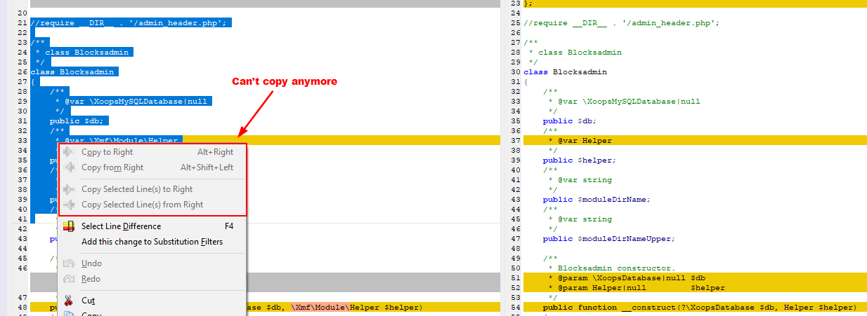 Bug: Can't copy selected text, if it has non-changed lines · Issue #1507 · WinMerge/winmerge ...