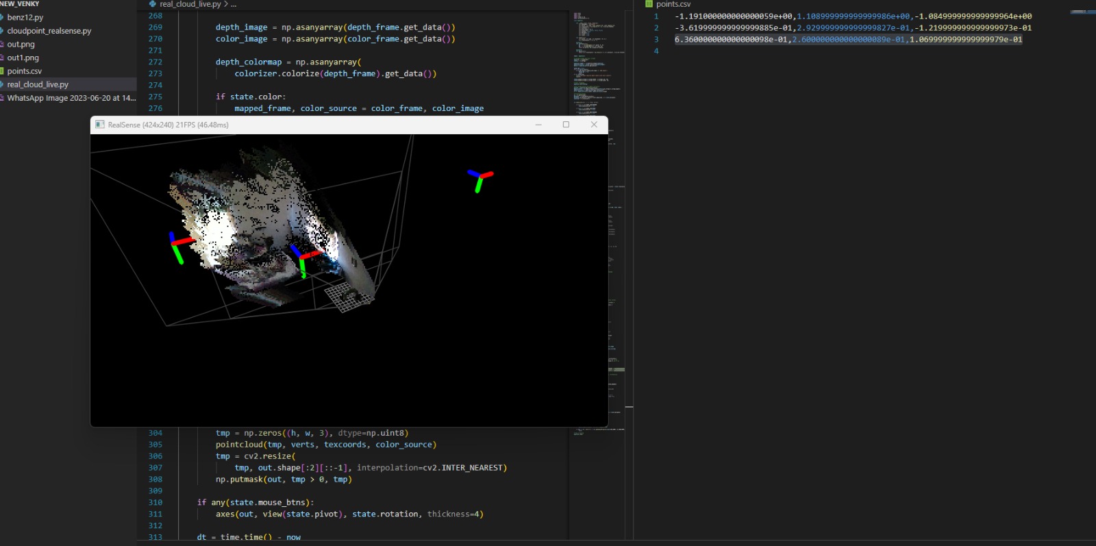 Get Xy Coordinates From Xyz Coordinates Of Realsense Open3d Coordinates In Realsense · Issue