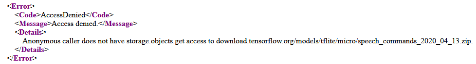 Cannot Download Micro Speech Pre Trained Model · Issue 39113 · Tensorflowtensorflow · Github