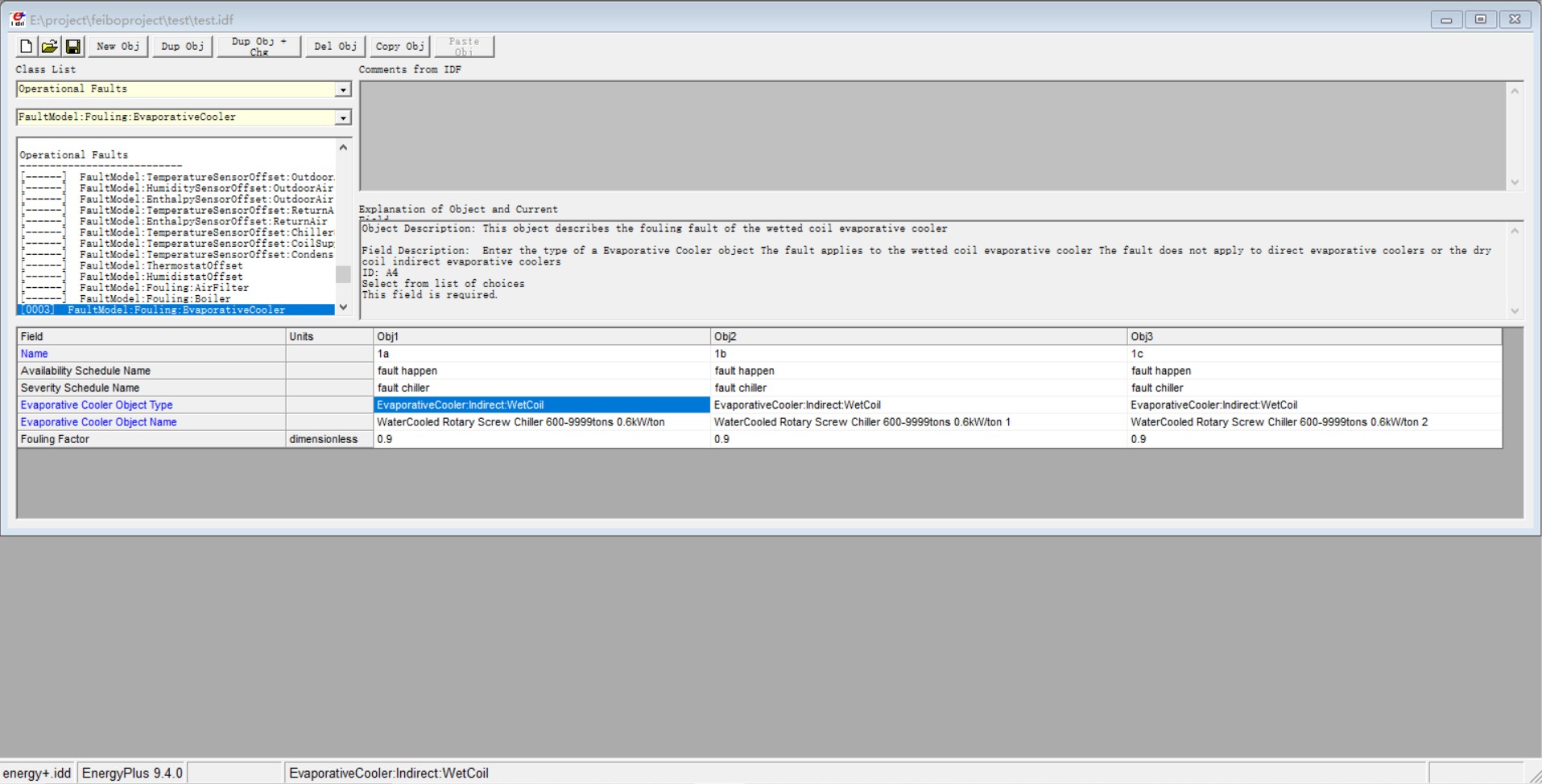 problem when add FaultModel:Fouling:EvaporativeCooler · Issue #8467 · NREL/EnergyPlus · GitHub