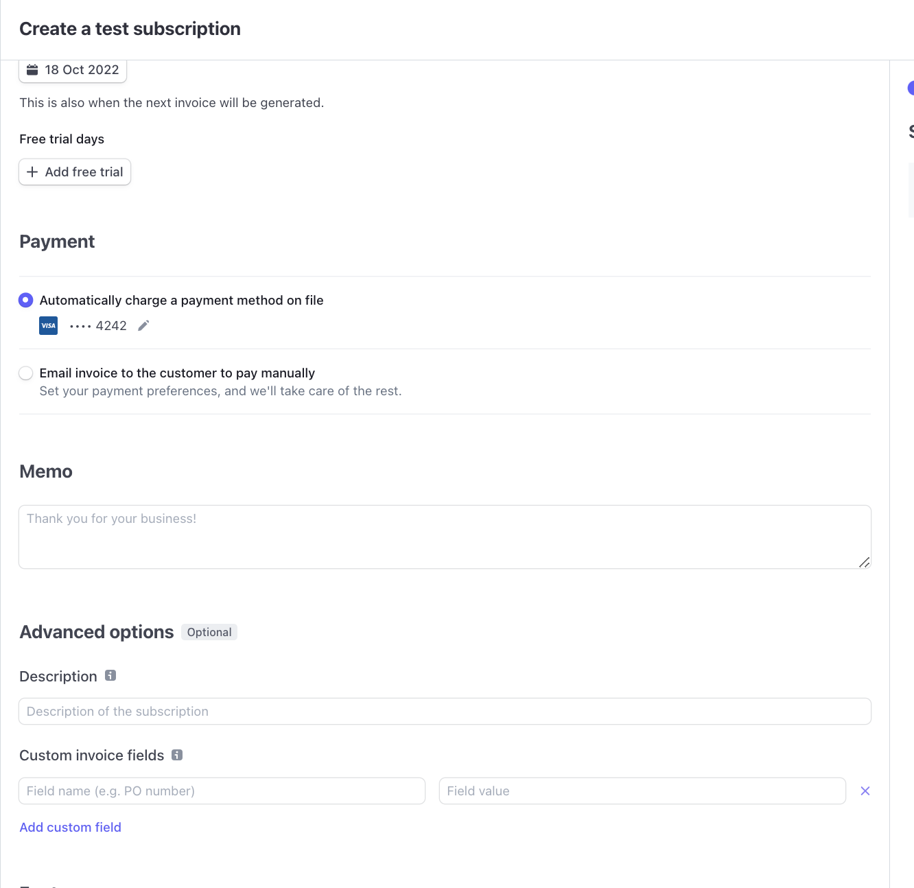 Subscription Custom Invoice Field missing on the API · Issue #1586 · stripe/stripe-node · GitHub