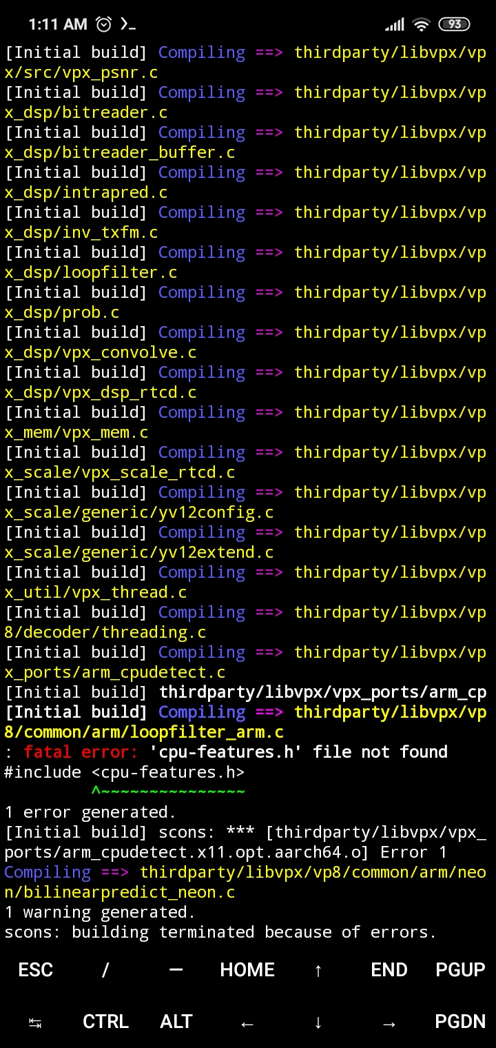 cpu-features.h not found · Issue #52351 · godotengine/godot · GitHub