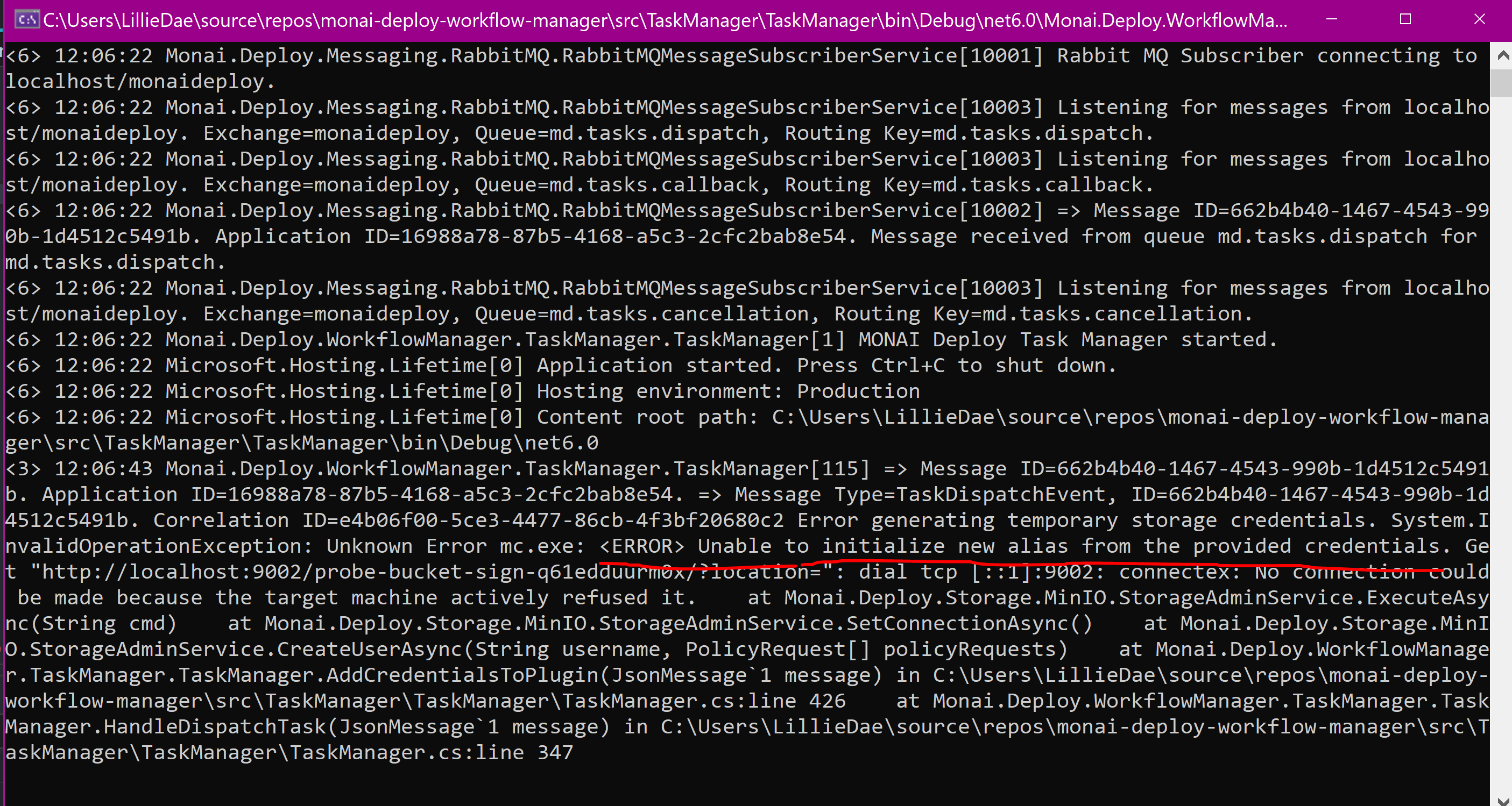 Bug Silent Fail During Create Temp Credentials · Issue 295 · Project Monai Monai Deploy