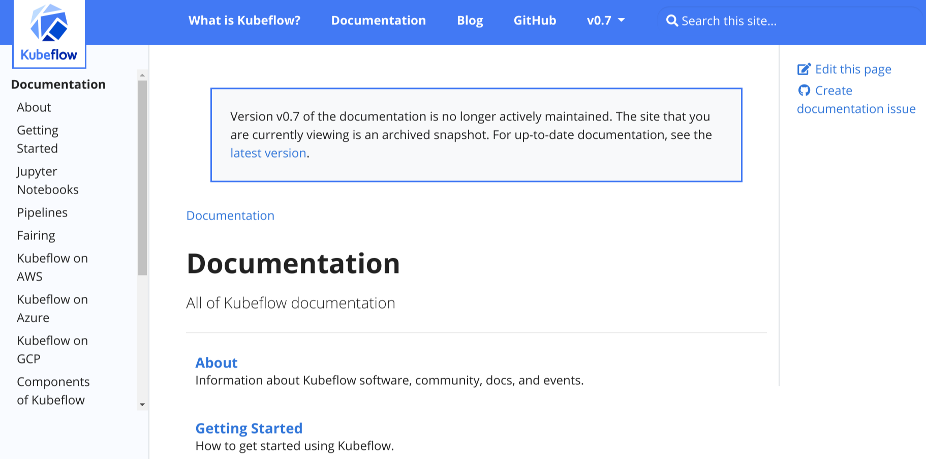 Publish v1-0 version of the docs · Issue #1581 · kubeflow/website · GitHub