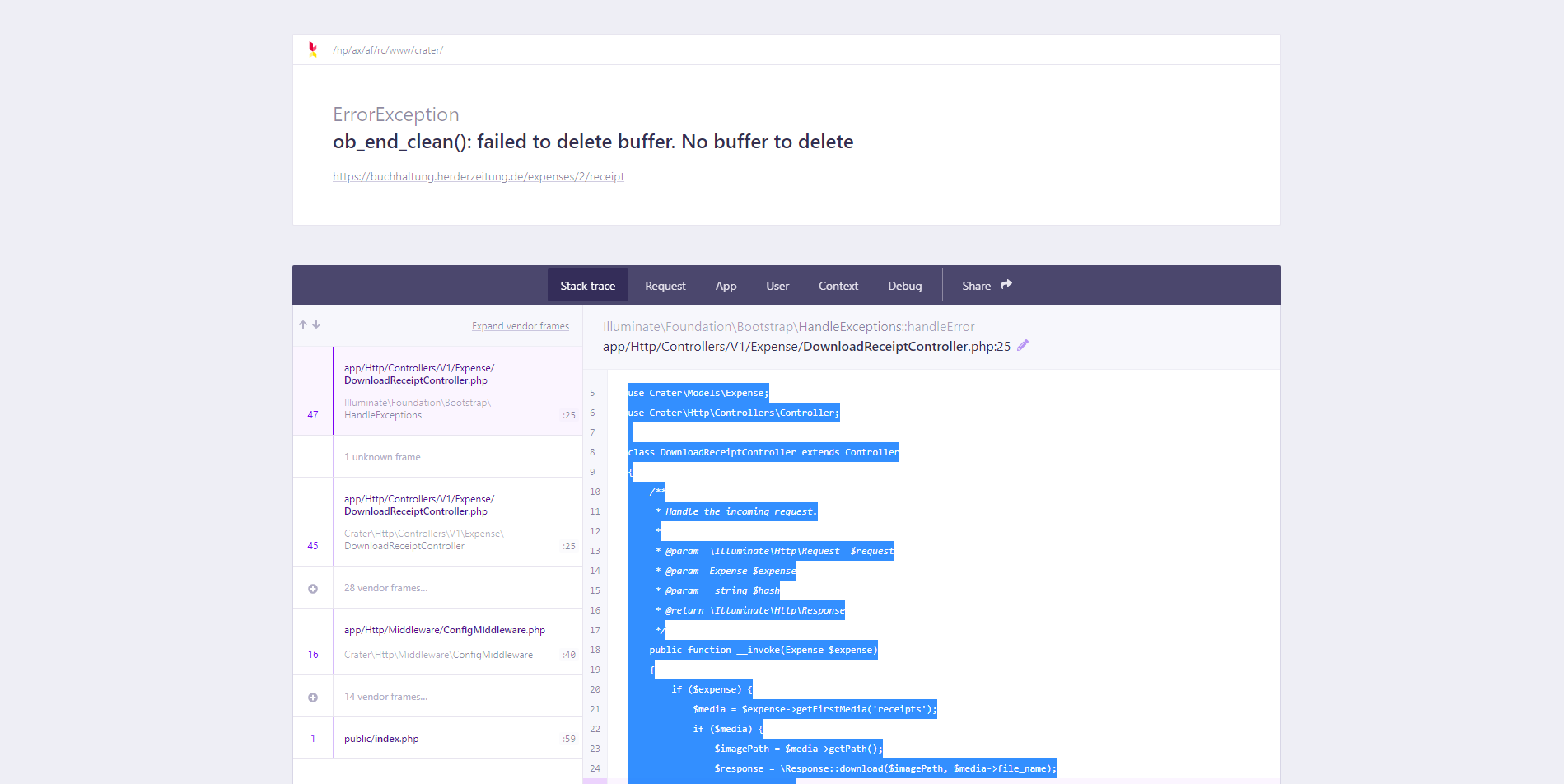 Expenses: Receipt Download Not Working · Issue #389 · crater-invoice-inc/crater · GitHub