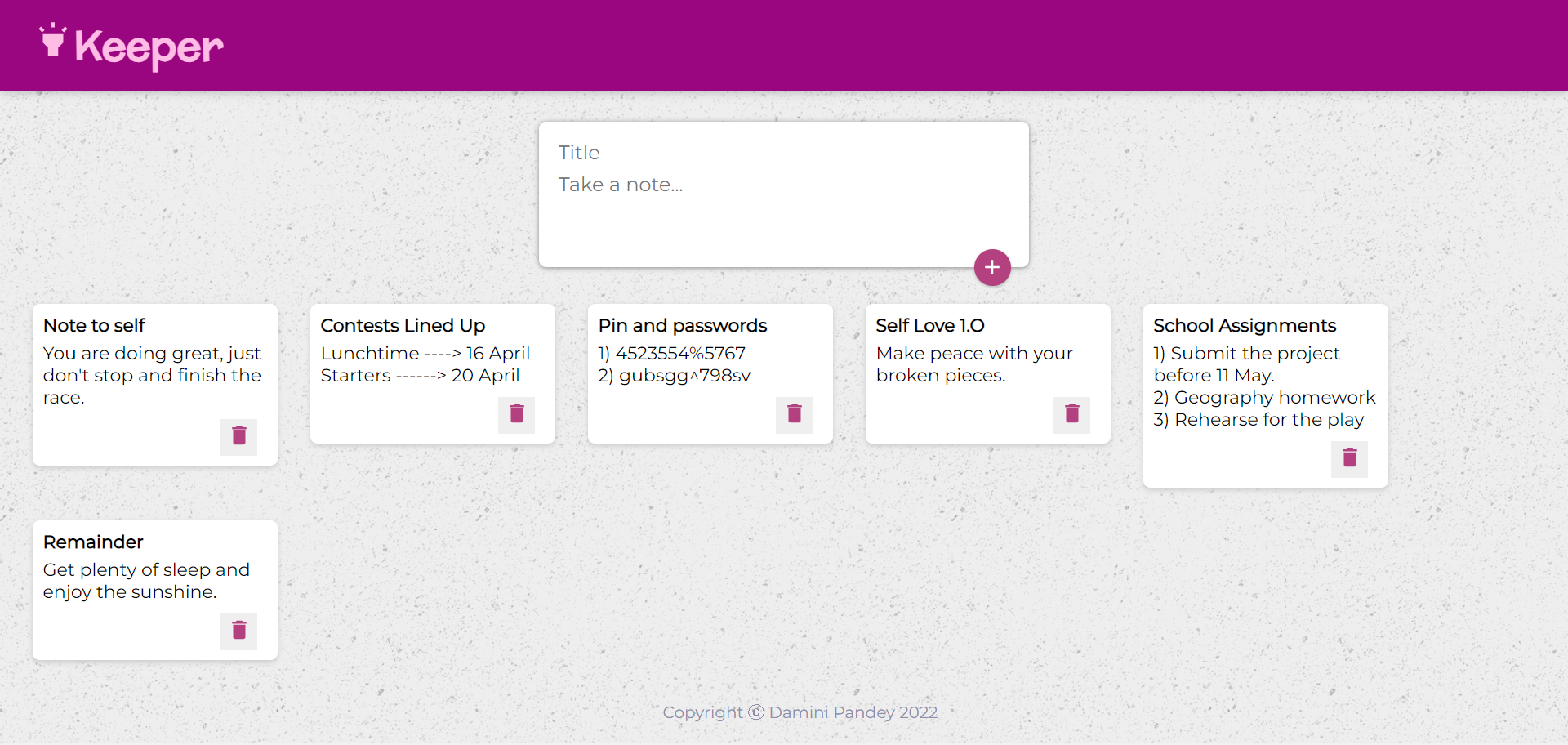 GitHub - DaminiPandey/DKEEPER: Decentralized Keeper Application built using React and ICP ...