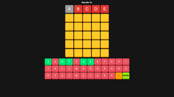 GitHub - ajarek/wordle-pl: zgadnij 5-literowy wyraz -gra wykonana w Typescript