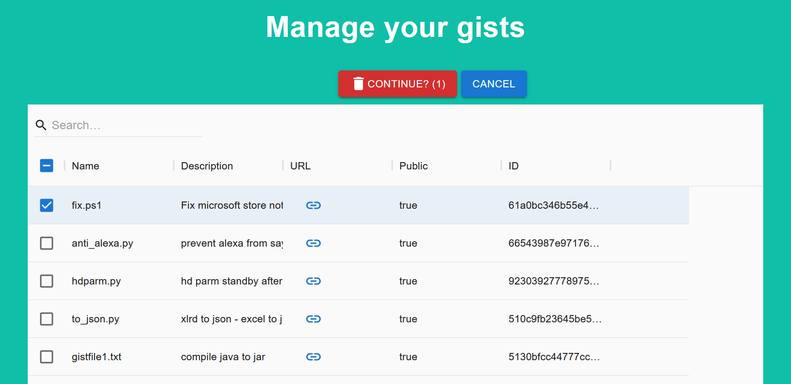 GitHub - thewh1teagle/GistsSweeper: Manage your gists on github and ...