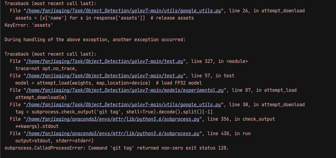 Subprocess CalledProcessError Command git Tag Returned Non zero Exit
