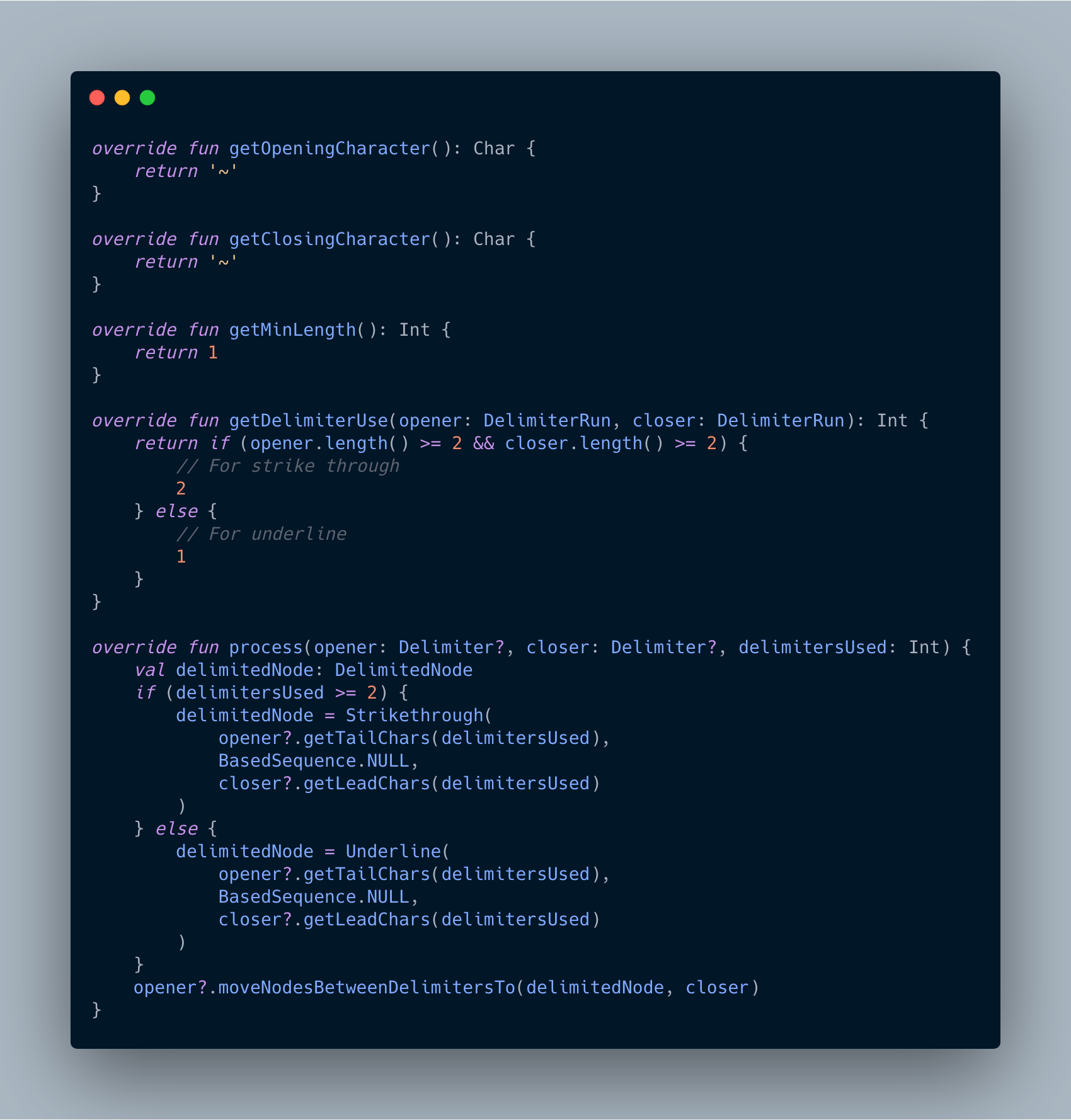 Creating new extension for Parser to use '~' for both StrikeThrough and ...