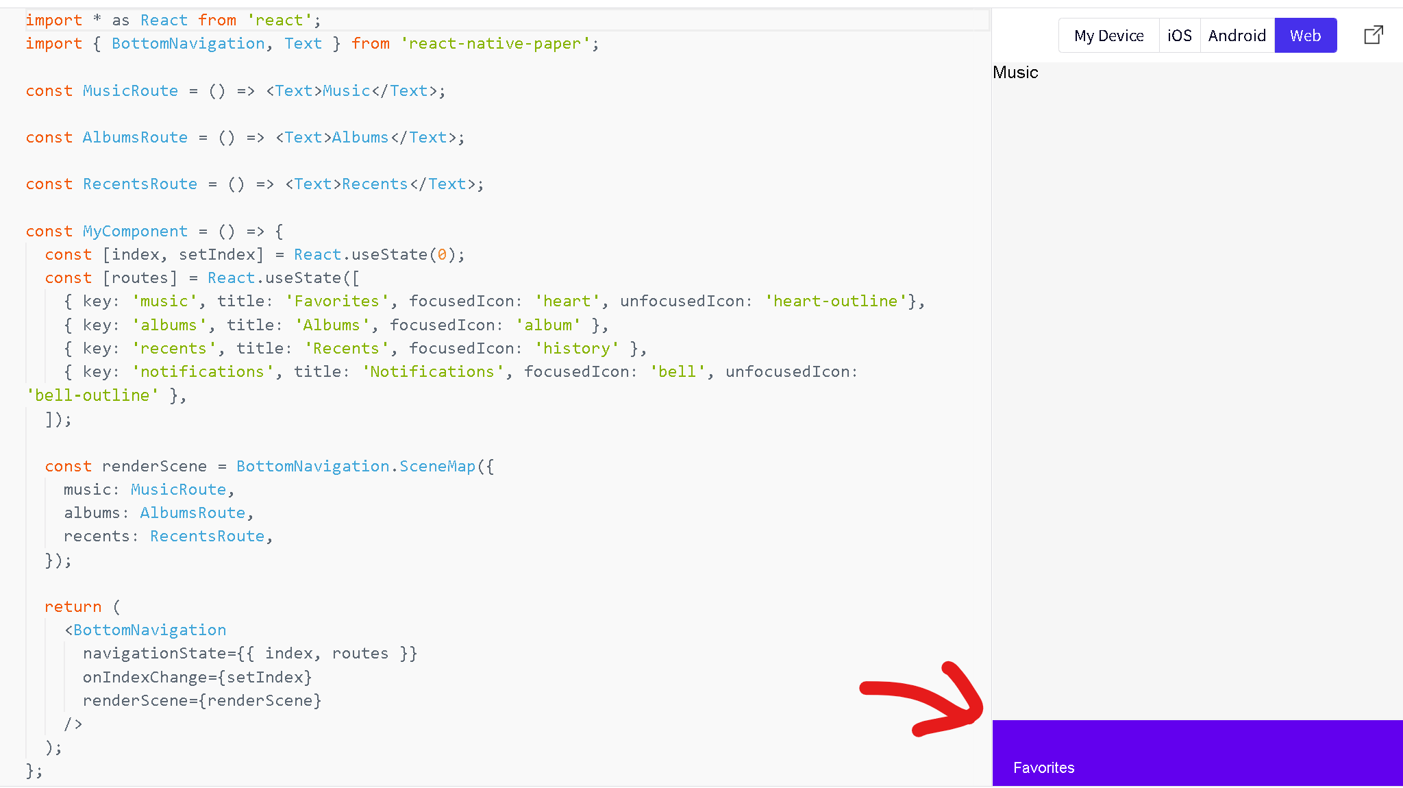 BottomNavigation | The example for BottomNavigation , Icon is not show. · Issue #3299 ...