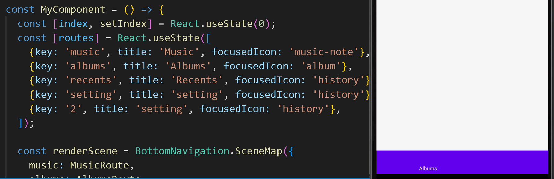 BottomNavigation | The example for BottomNavigation , Icon is not show. · Issue #3299 ...