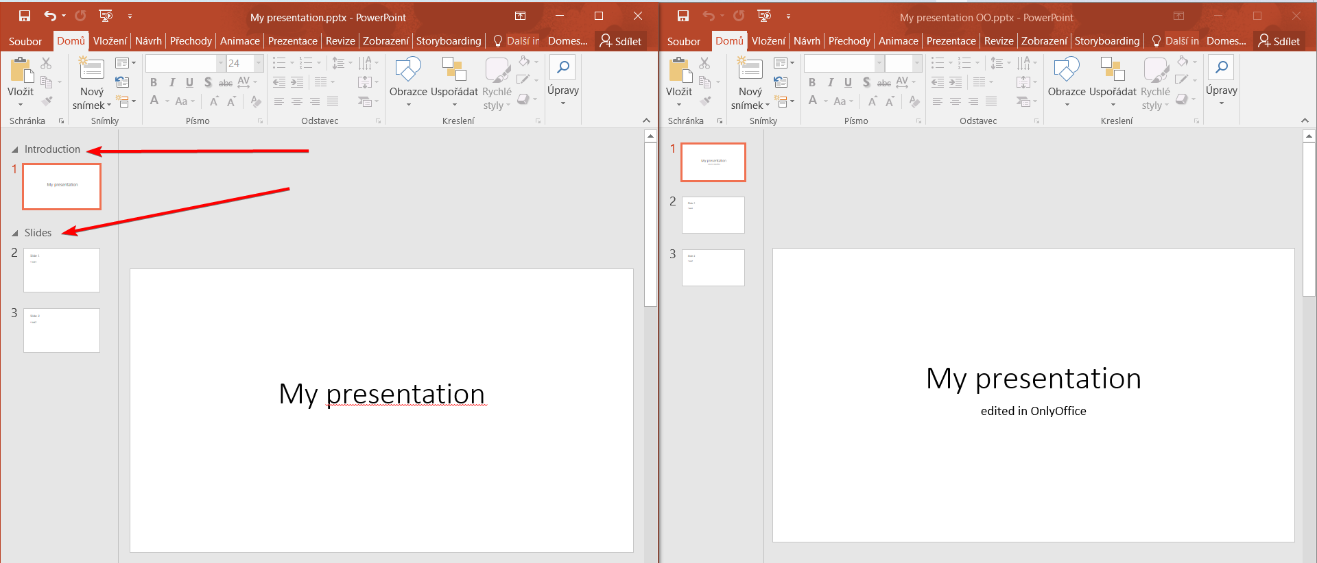 Presentation editor - support for "Sections" · Issue #1475 · ONLYOFFICE/DocumentServer · GitHub