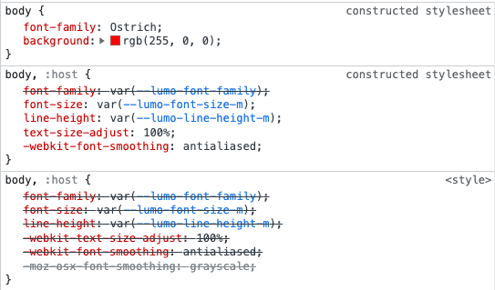 Vaadin Lumo styles override the custom styles in Express Build mode ...