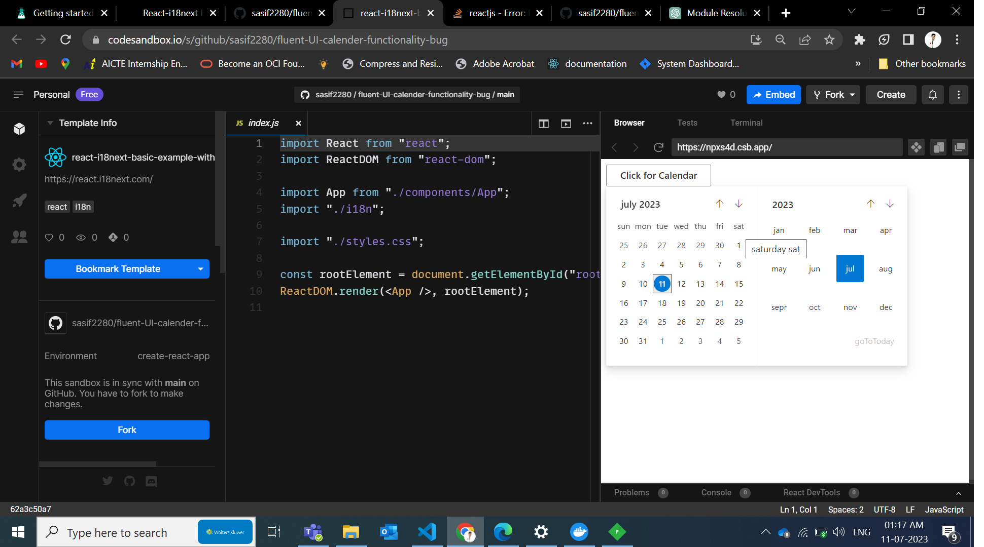 [Bug]: Calendar Functionality - Incorrect Day names n · Issue #28485 · microsoft/fluentui · GitHub