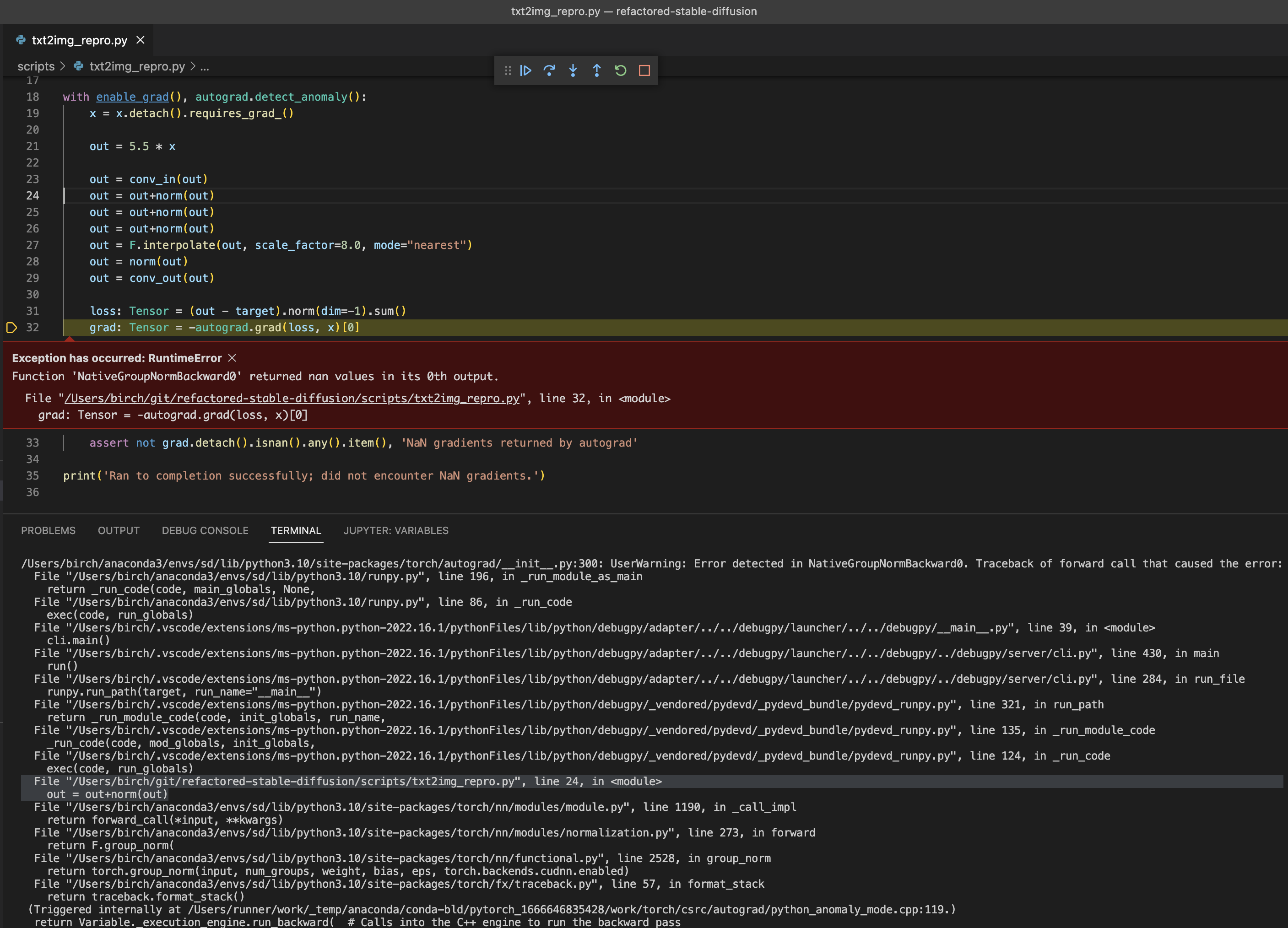 [MPS] [1.13.0 regression] autograd returns NaN loss, originating from NativeGroupNormBackward0 ...