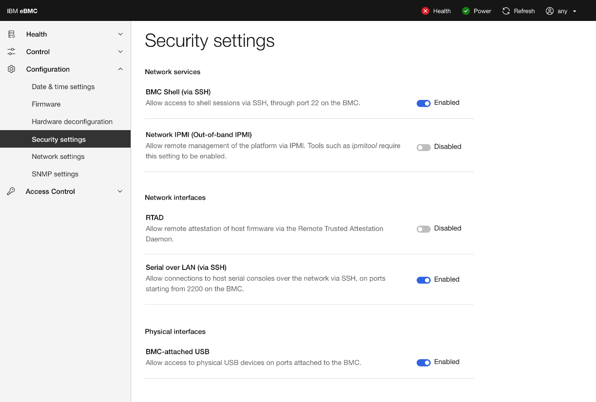 Security Settings · Issue #5 · openbmc/webui-vue · GitHub