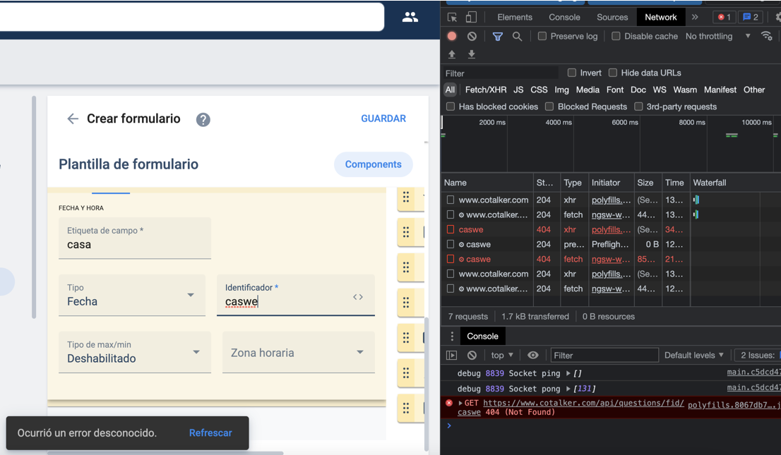 Bug report: En el survey builder aparece error cada vez que uno completa una question · Issue ...
