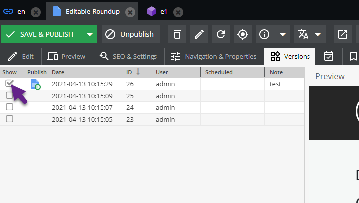 Documents Version Preview Saves Resaves Version When You Click On Show · Issue 8782