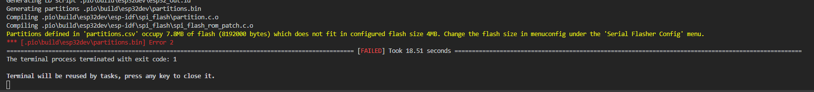 Esp32 flash size in menuconfig doesn’t work · Issue #353 · platformio/platform-espressif32 · GitHub