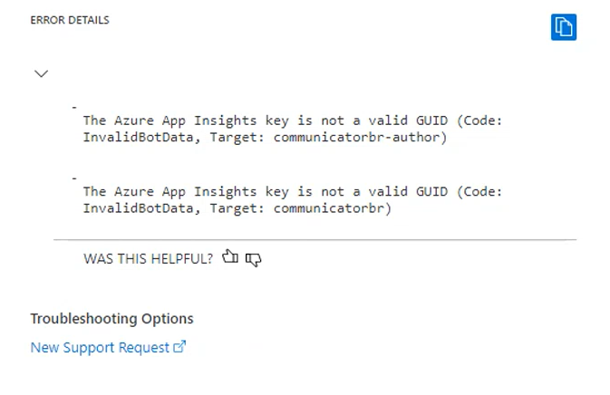 2nd The Azure App Insights key is not a valid GUID (Code ...