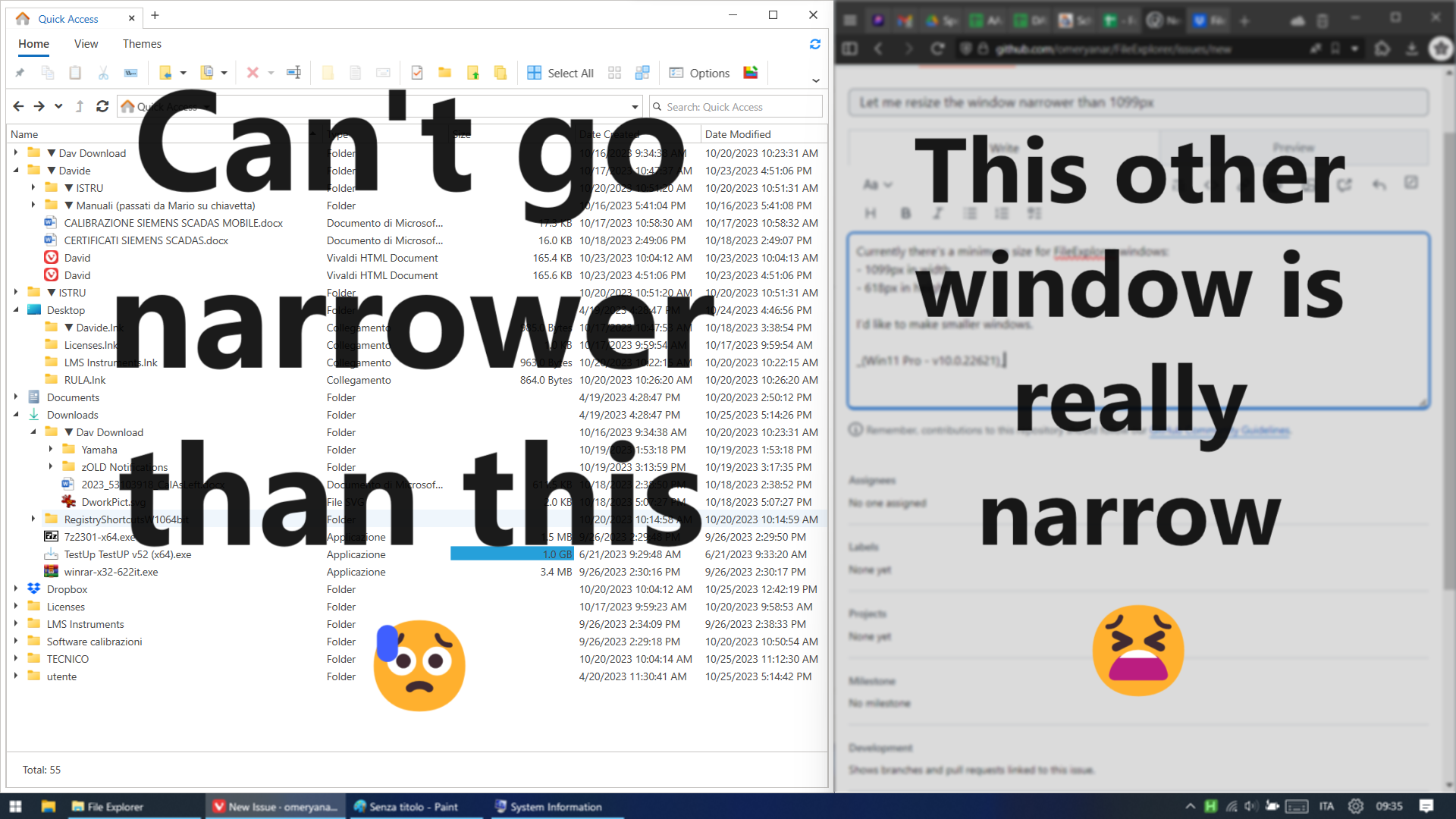 Let me resize the window narrower than 1099px · Issue #54 · omeryanar/FileExplorer · GitHub