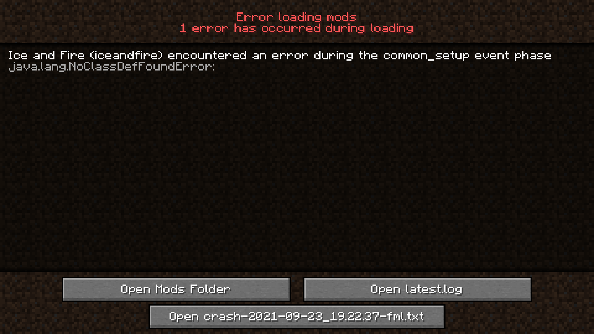 Mod failing to load java.lang.NoClassDefFoundError: [ice&fire: 2.1.5, forge: 36.2.5] · Issue ...