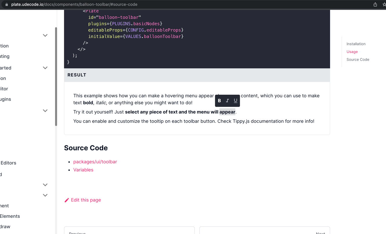 Balloon toolbar stays in place after clicking away · Issue #1353 · udecode/plate · GitHub